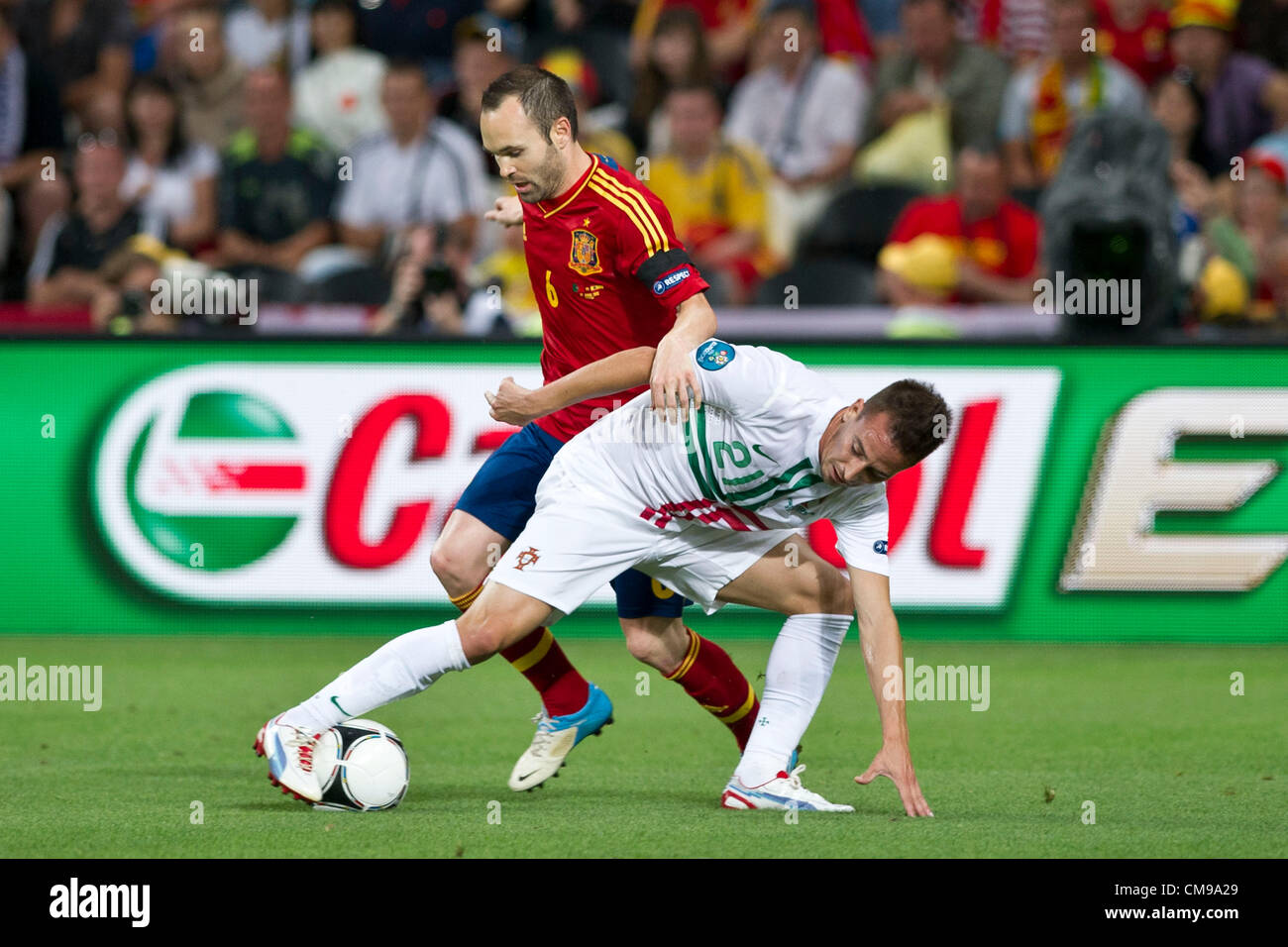 Andres Iniesta (ESP), Joao Pereira (POR), JUNE 27, 2012 - Football ...