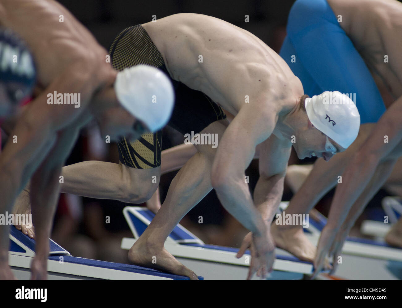 June 28, 2012 - Omaha, Nebraska, USA - Swimmers get ready for the 100 ...