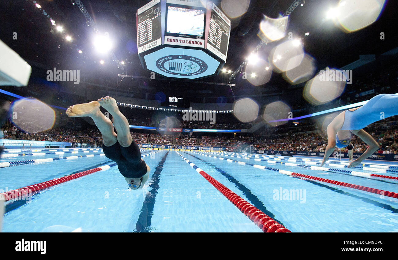 June 28, 2012 - Omaha, Nebraska, USA - Swimmers dive for the 200 meter ...