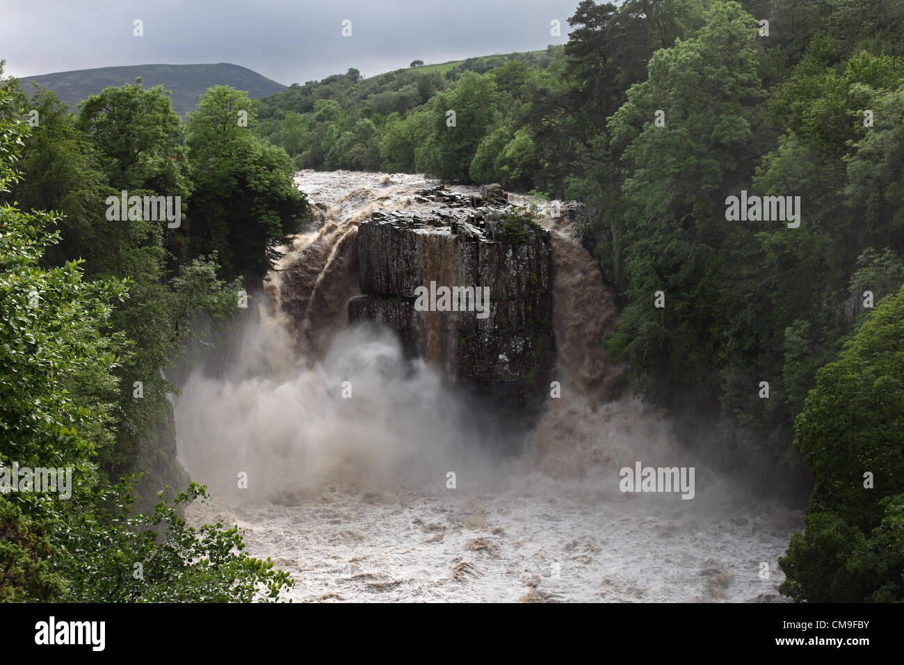 High Force Waterfall, River Tees, Teesdale, UK. 28 June, 2012. High ...
