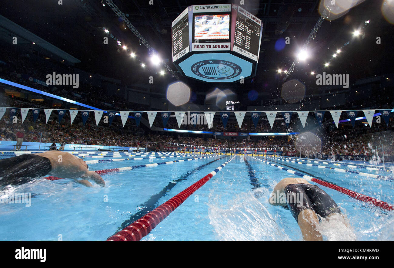 June 29, 2012 - Omaha, Nebraska, USA - (L to R) Ryan Lochte and Pebley ...