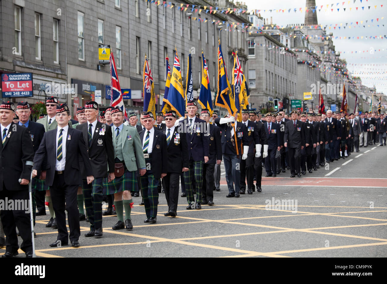 Aberdeen, Scotland - June 30th, 2012: Military personnel, veterans and ...