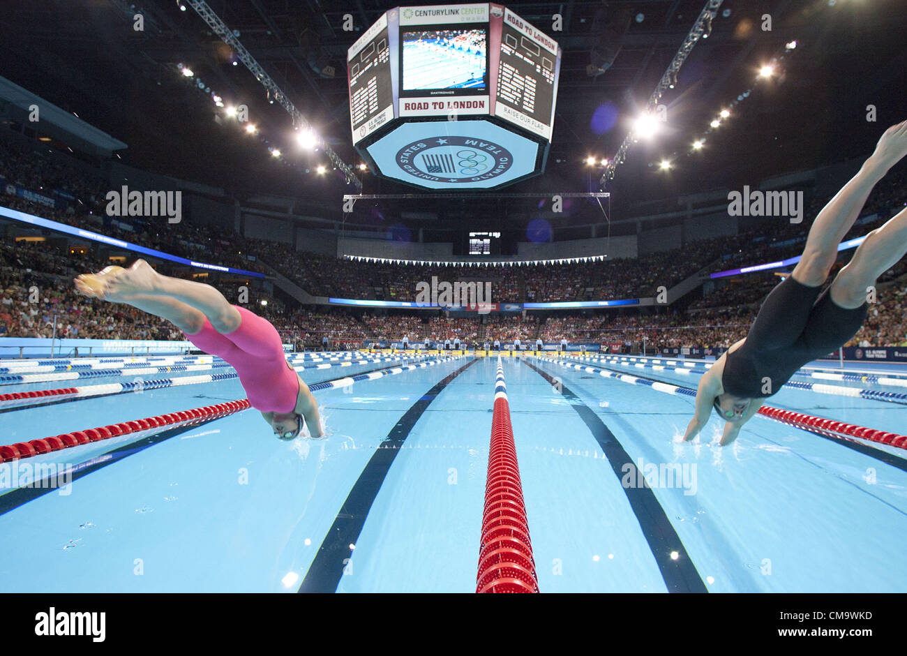 June 30, 2012 - Omaha, Nebraska, USA - Rebecca Soni (left)and Andrea ...
