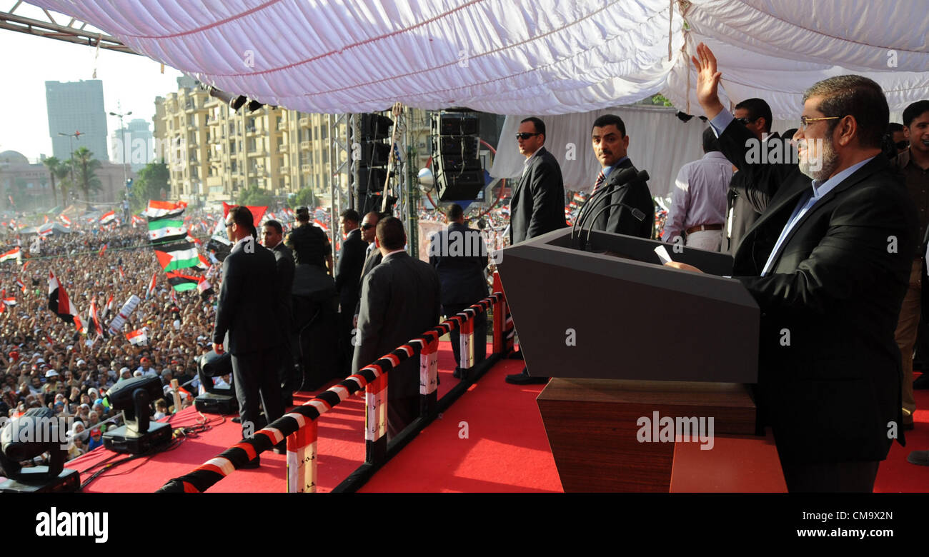 29 June 2012 -- Cairo, Egypt -- Egyptian President elect Mohamed Mursi ...