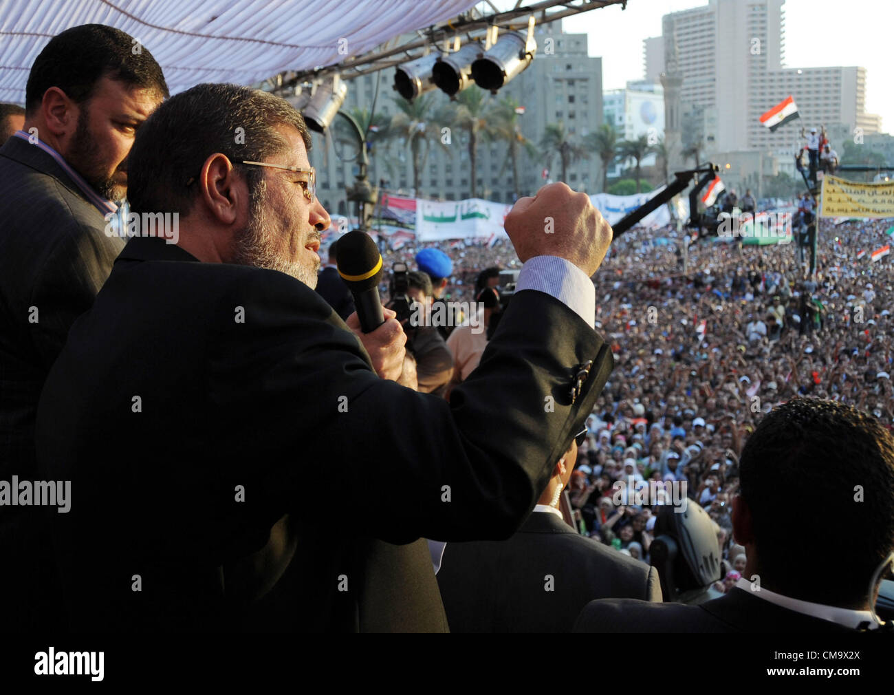29 June 2012 -- Cairo, Egypt -- Egyptian President elect Mohamed Mursi ...