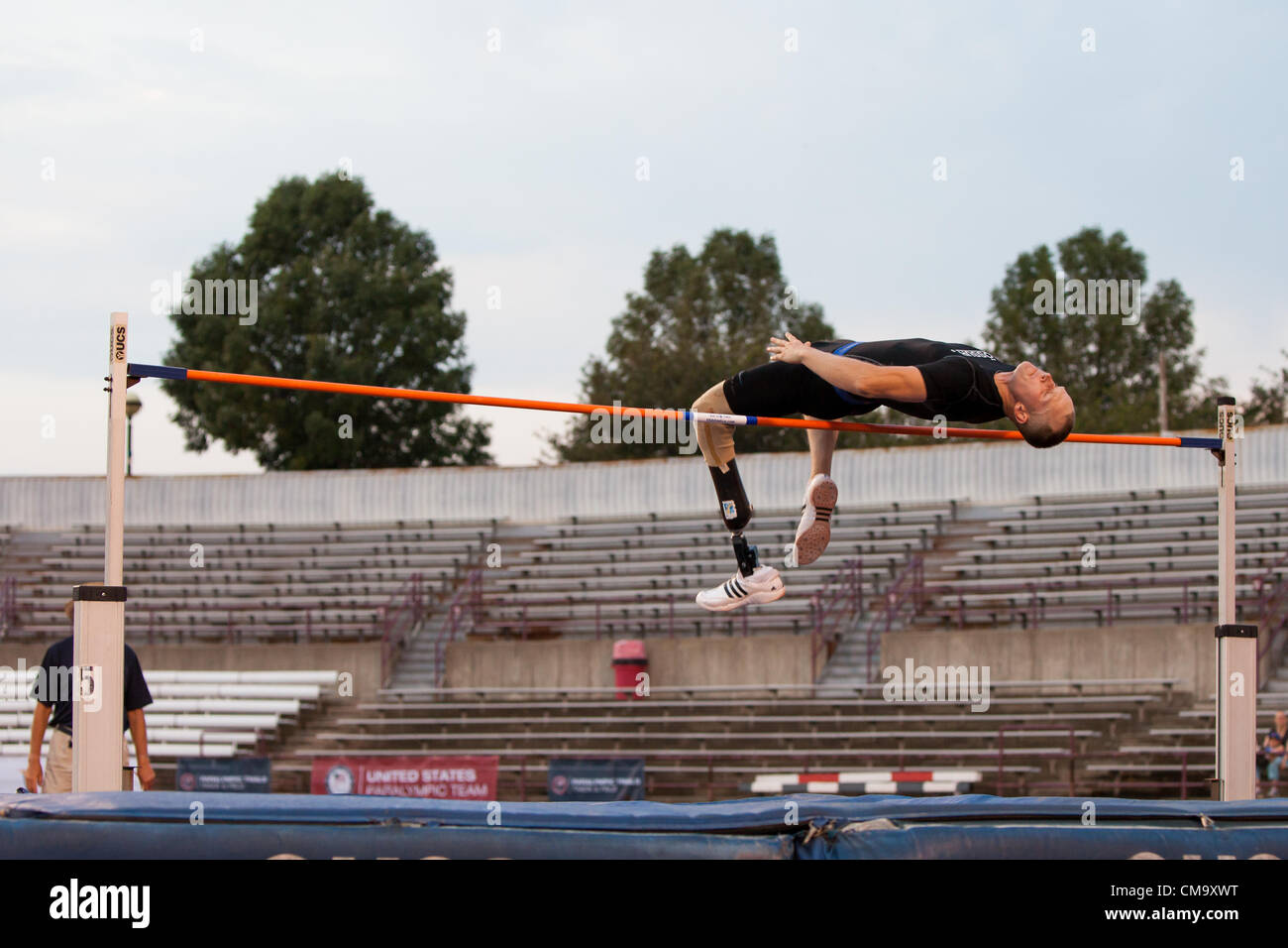 Indianapolis, IN, USA, 30 June 2012. Jeff Skiba, a single-leg amputee ...