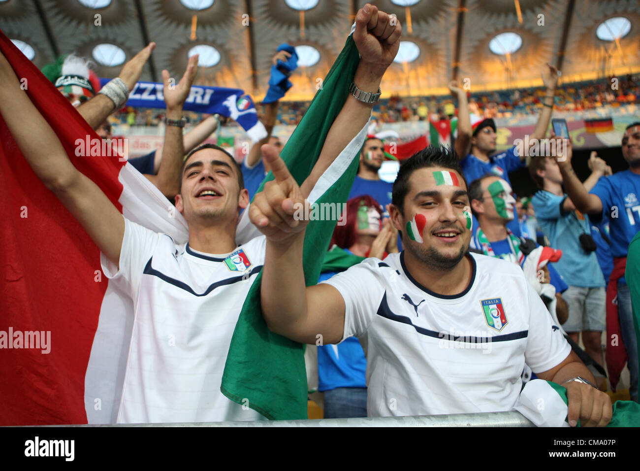 ITALIAN FANS SPAIN V ITALY EURO 2012 OLYMPIC STADIUM KIEV UKRAINE 01 ...