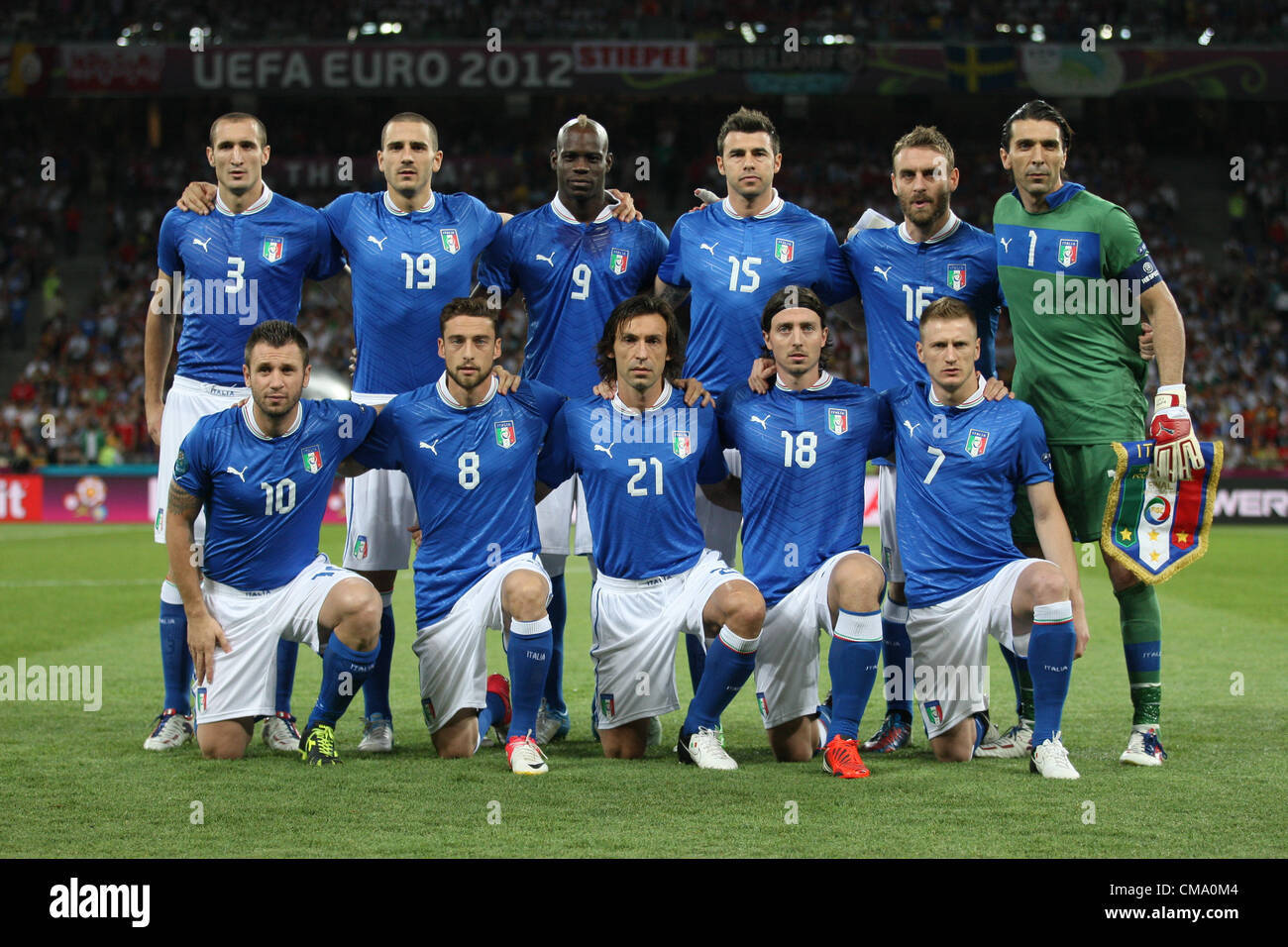 ITALIAN TEAM GROUP SPAIN V ITALY EURO 2012 OLYMPIC STADIUM KIEV UKRAINE ...