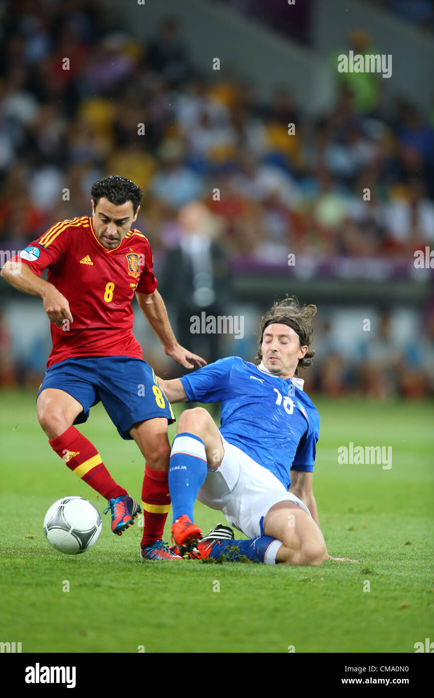 RICCARDO MONTOLIVO & XAVI HERN SPAIN V ITALY EURO 2012 OLYMPIC STADIUM ...