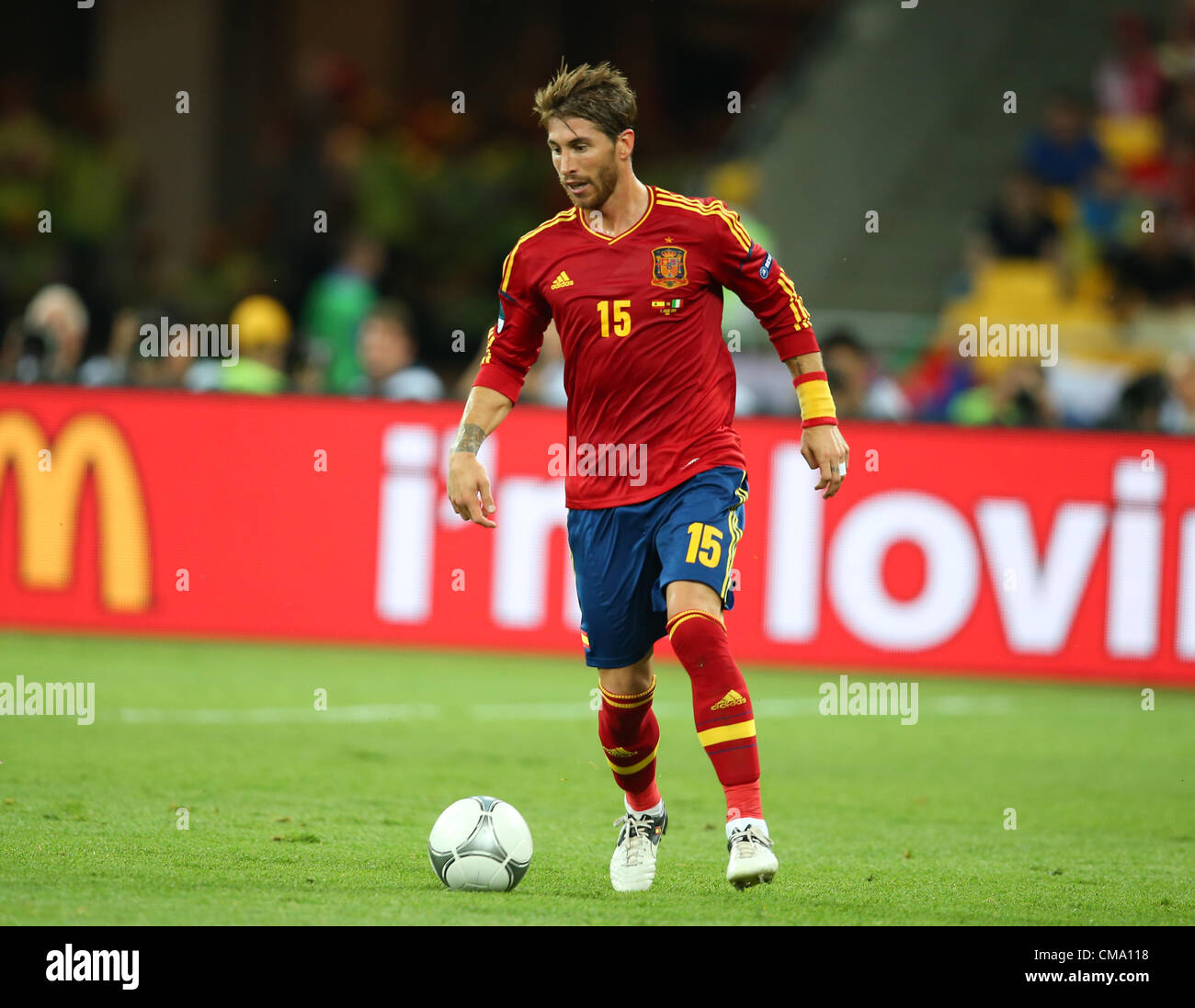 SERGIO RAMOS SPAIN V ITALY EURO 2012 OLYMPIC STADIUM KIEV UKRAINE 01 ...