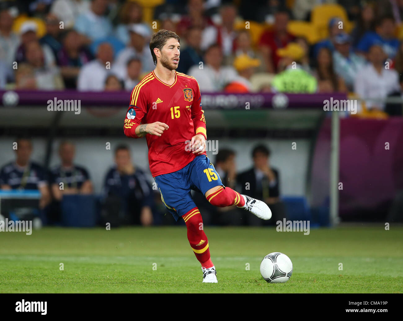SERGIO RAMOS SPAIN V ITALY EURO 2012 OLYMPIC STADIUM KIEV UKRAINE 01 ...