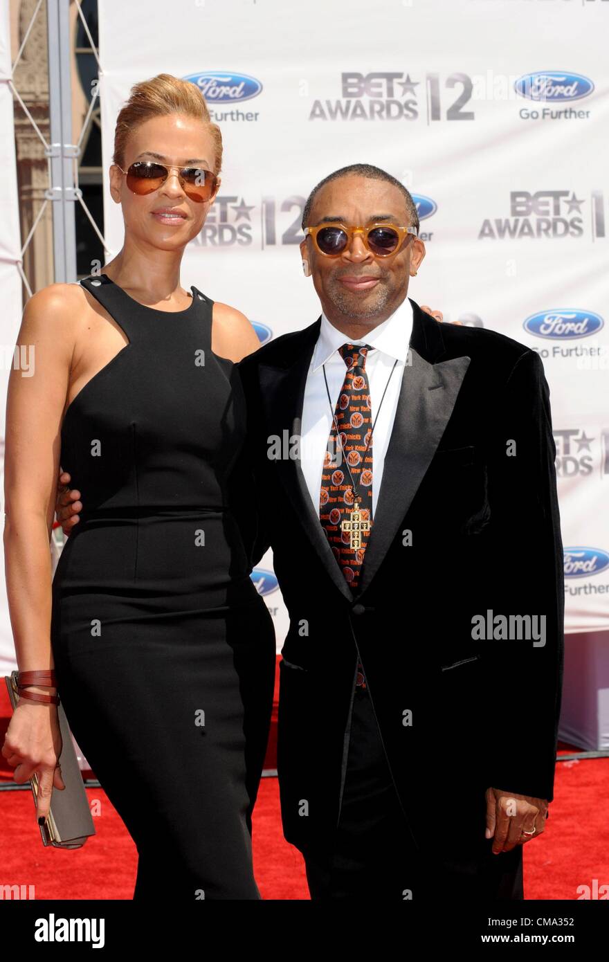 Tonya Lewis, Spike Lee at arrivals for BET Awards, Shrine Auditorium ...