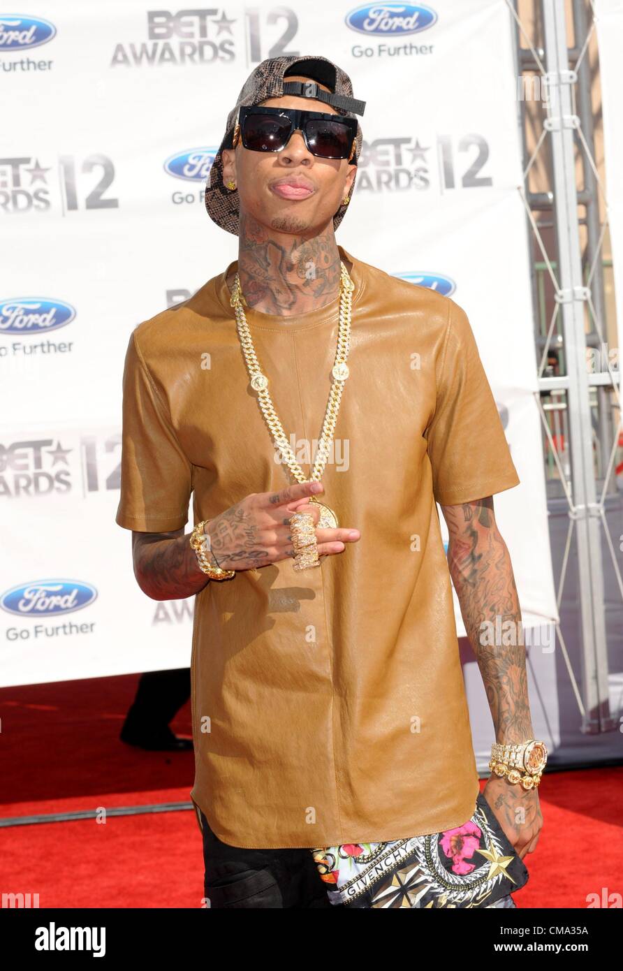 Tyga at arrivals for BET Awards, Shrine Auditorium, Los Angeles, CA ...