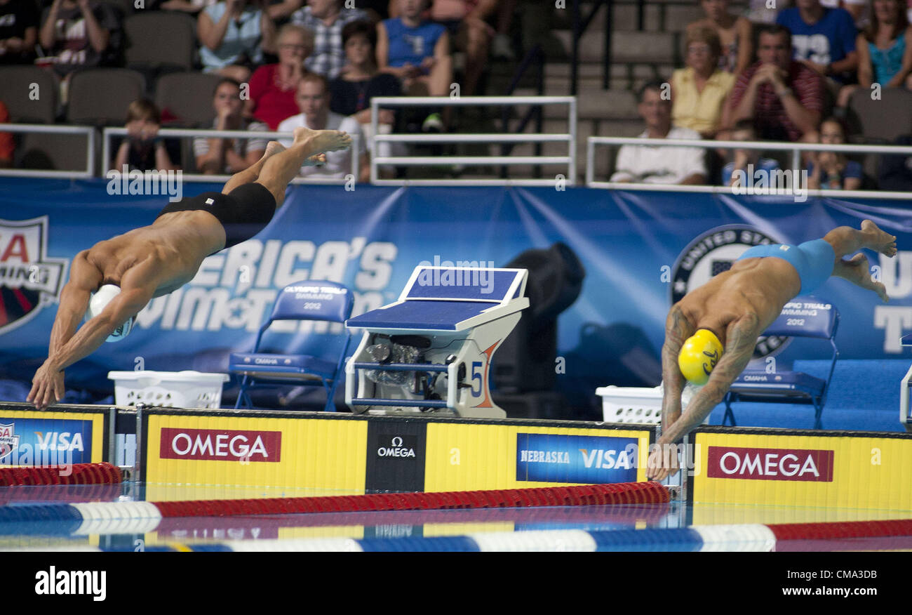 July 2, 2012 - Omaha, Nebraska, USA - Adrian Nathan and Anthony Ervin ...