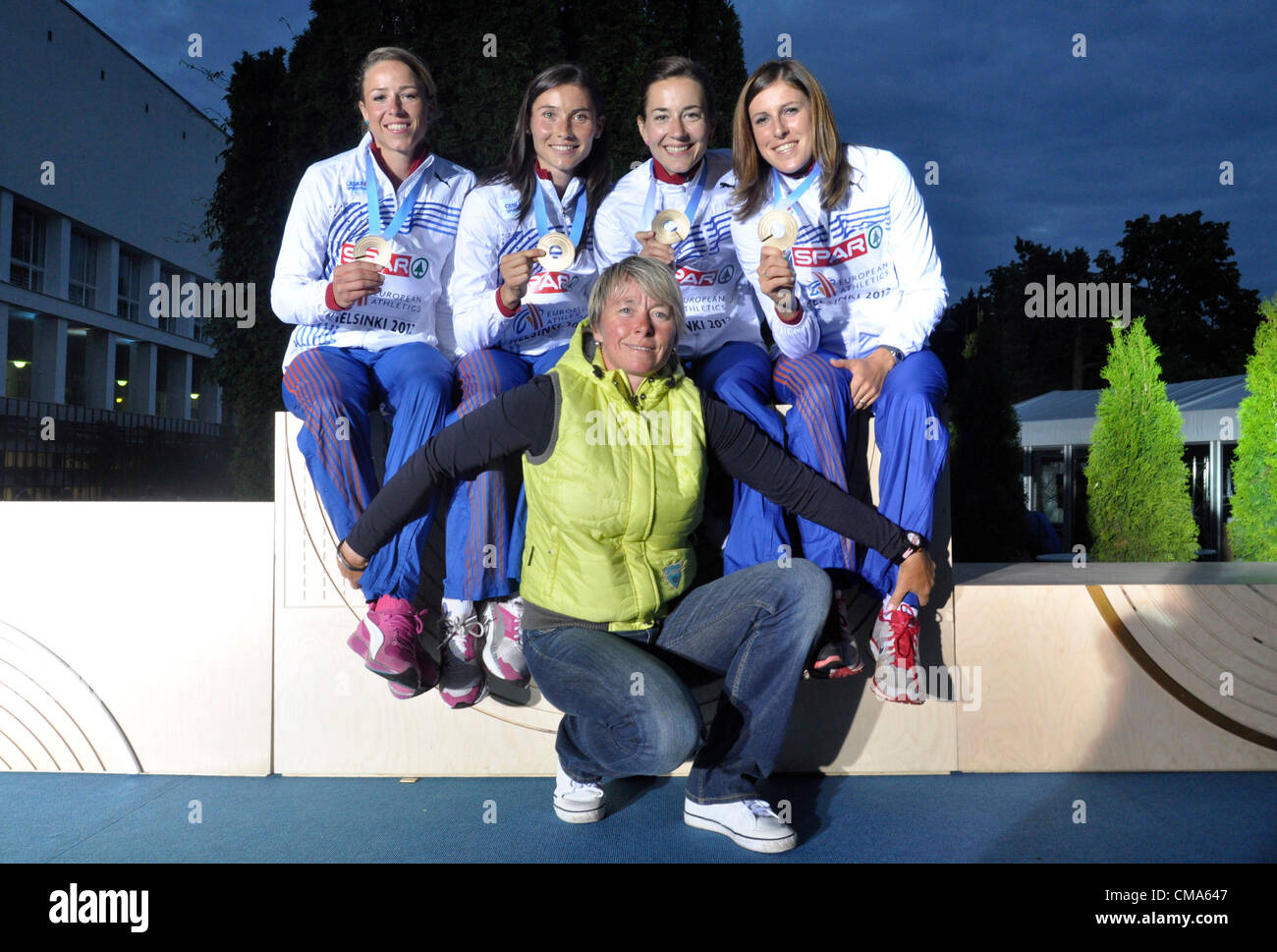 Czech athletes Zuzana Bergrova (left to right), Jitka Bartonickova ...