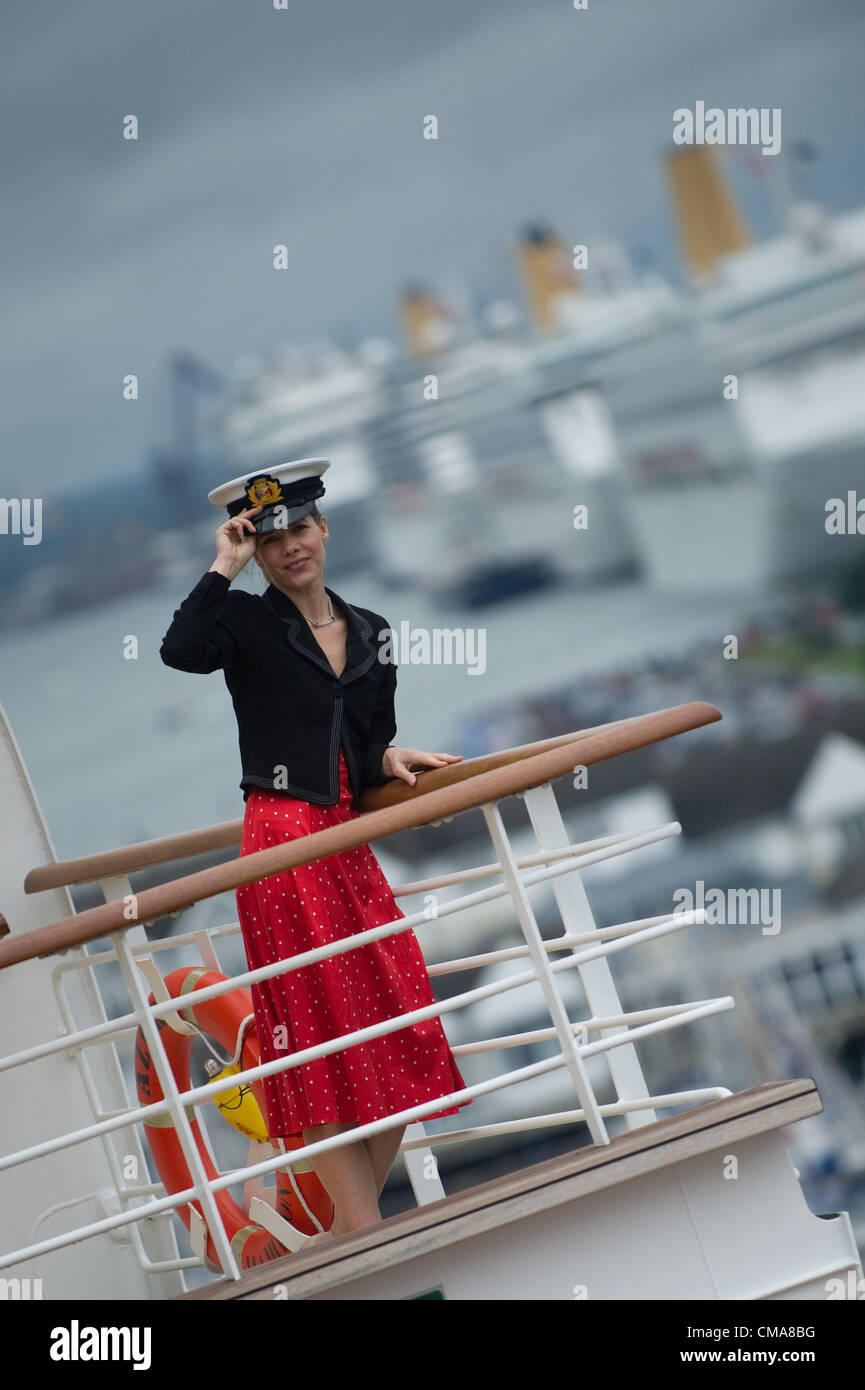 Tuesday 3rd July 2012. Darcy Bussell poses with a Captain's hat as she ...
