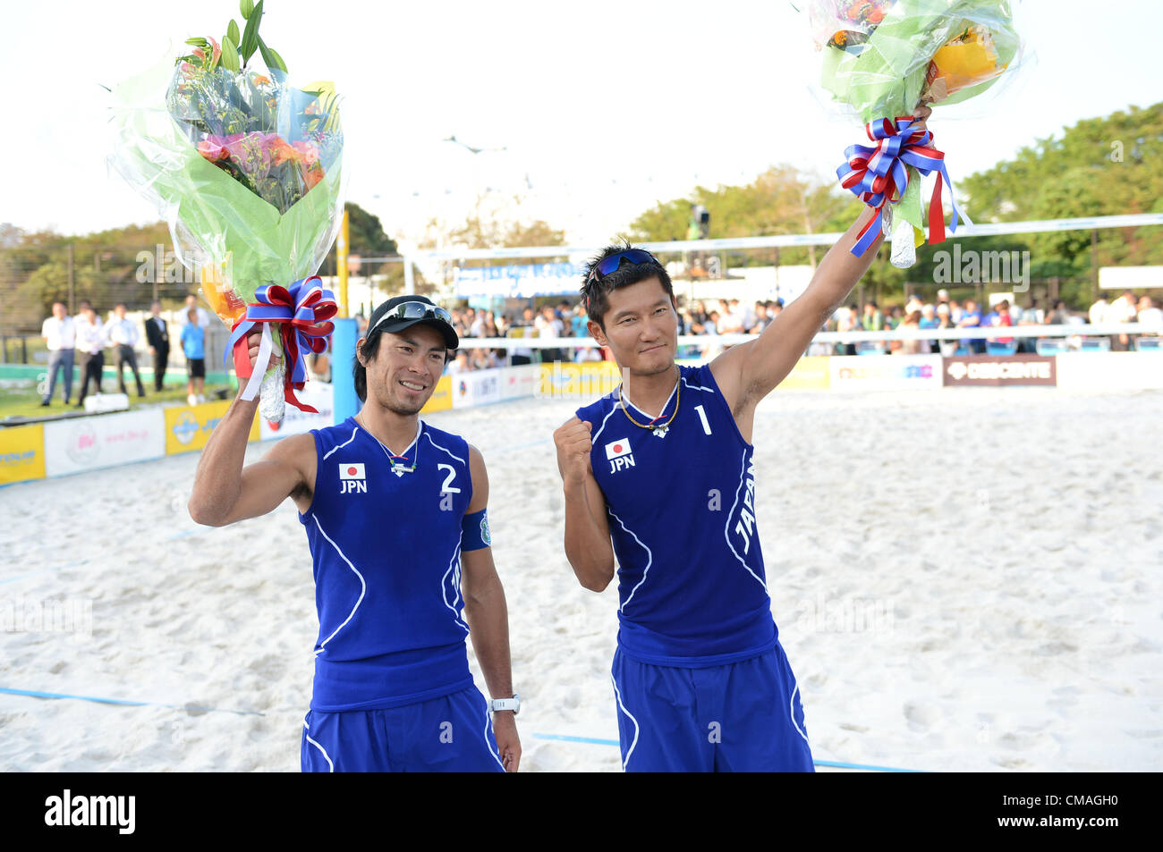 (L to R) Katsuhiro Shiratori, Kentaro Asahi, JULY 4 2012 - Volleyball ...