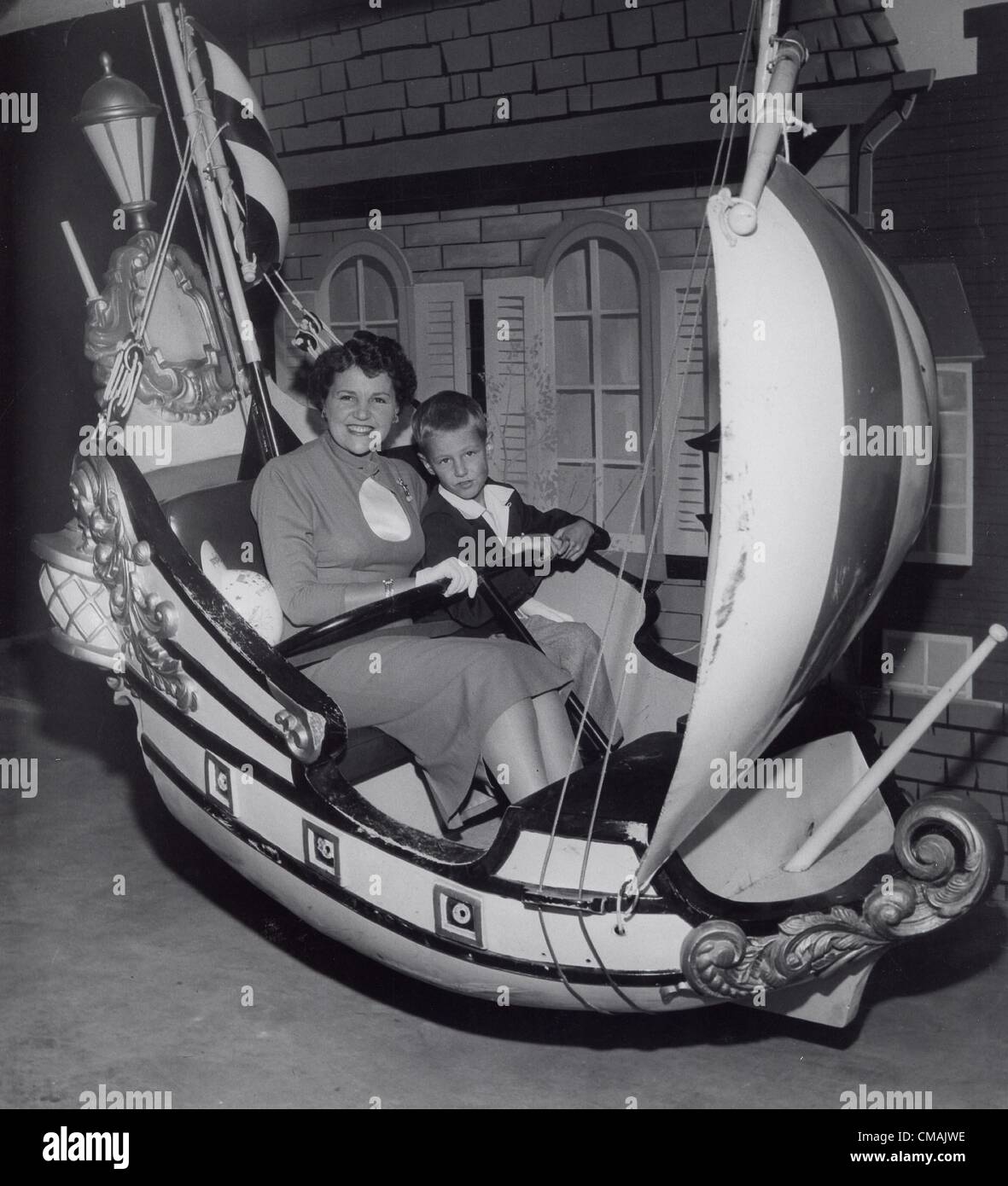 ALAN LADD'S wife Sue Carol and son David Ladd at the Disneyland ...
