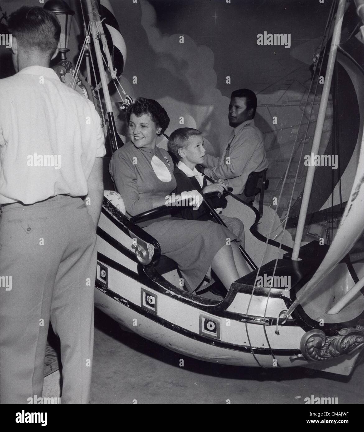 ALAN LADD'S wife Sue Carol and son David Ladd at the Disneyland ...