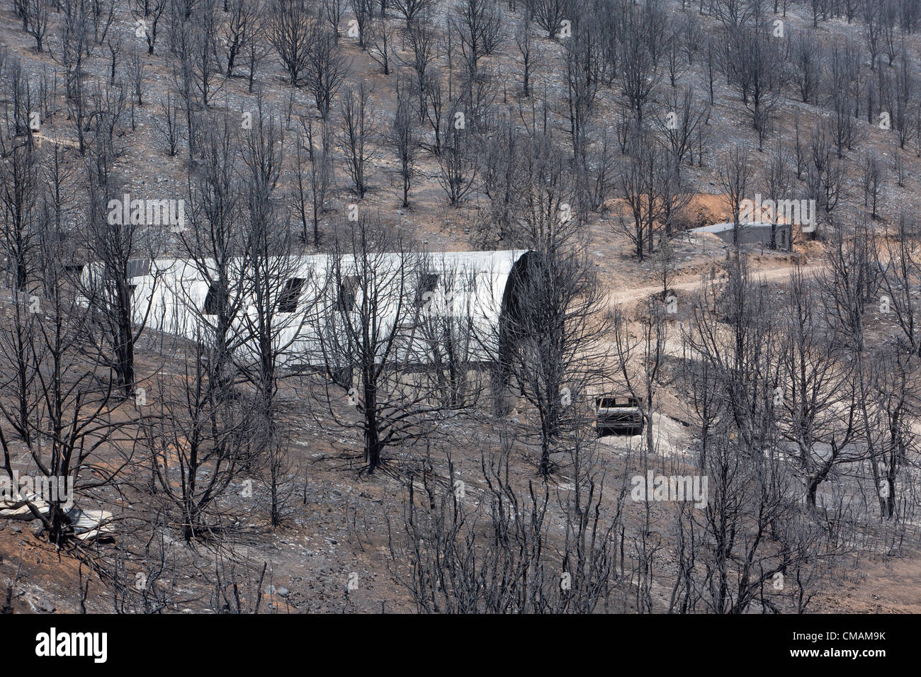 Wildfire and forest fire destroys 50,000 acres of mountain and cabin ...