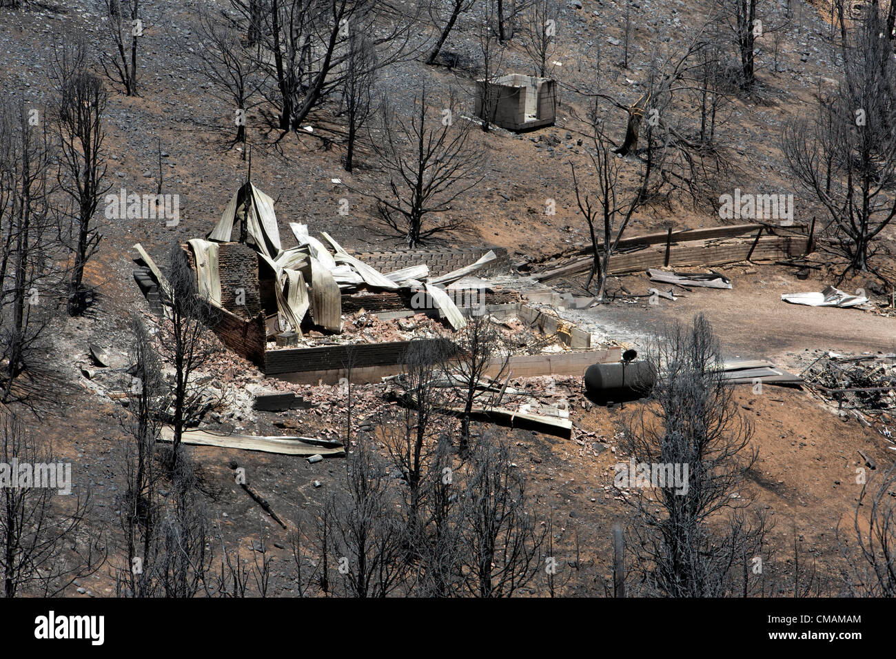 Wildfire and forest fire destroys 50,000 acres of mountain and cabin ...