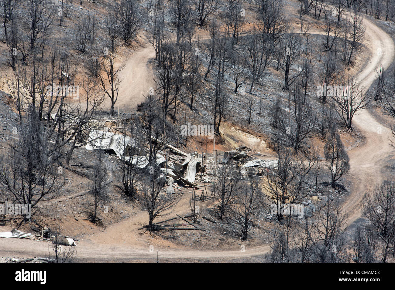 Wildfire and forest fire destroys 50,000 acres of mountain and cabin ...