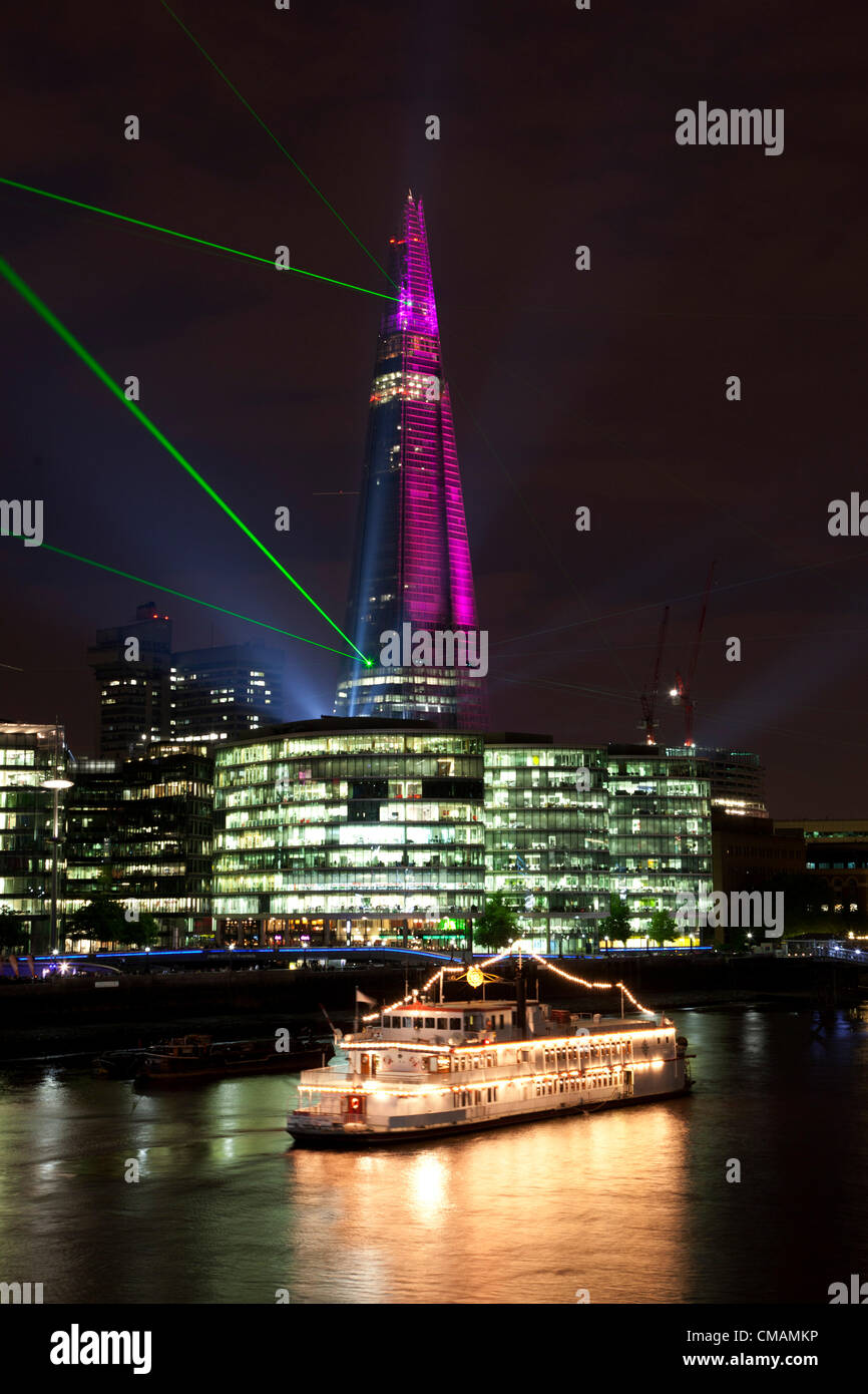 London, England, UK. Thursday 5th July 2012. The laser light show to ...
