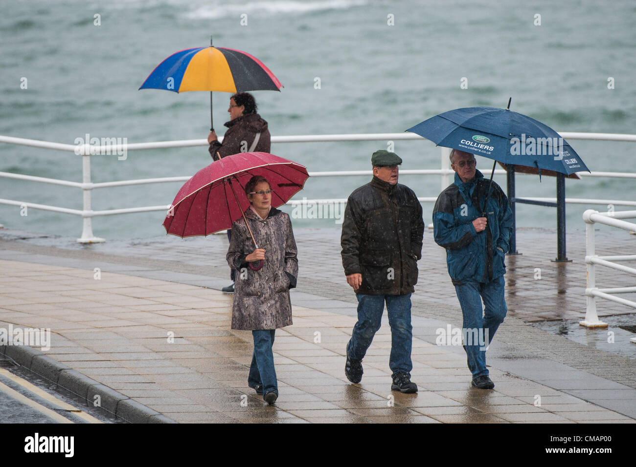 Aberystwyth, Wales, UK. Friday 6 July 2012 People in Aberystwyth ...