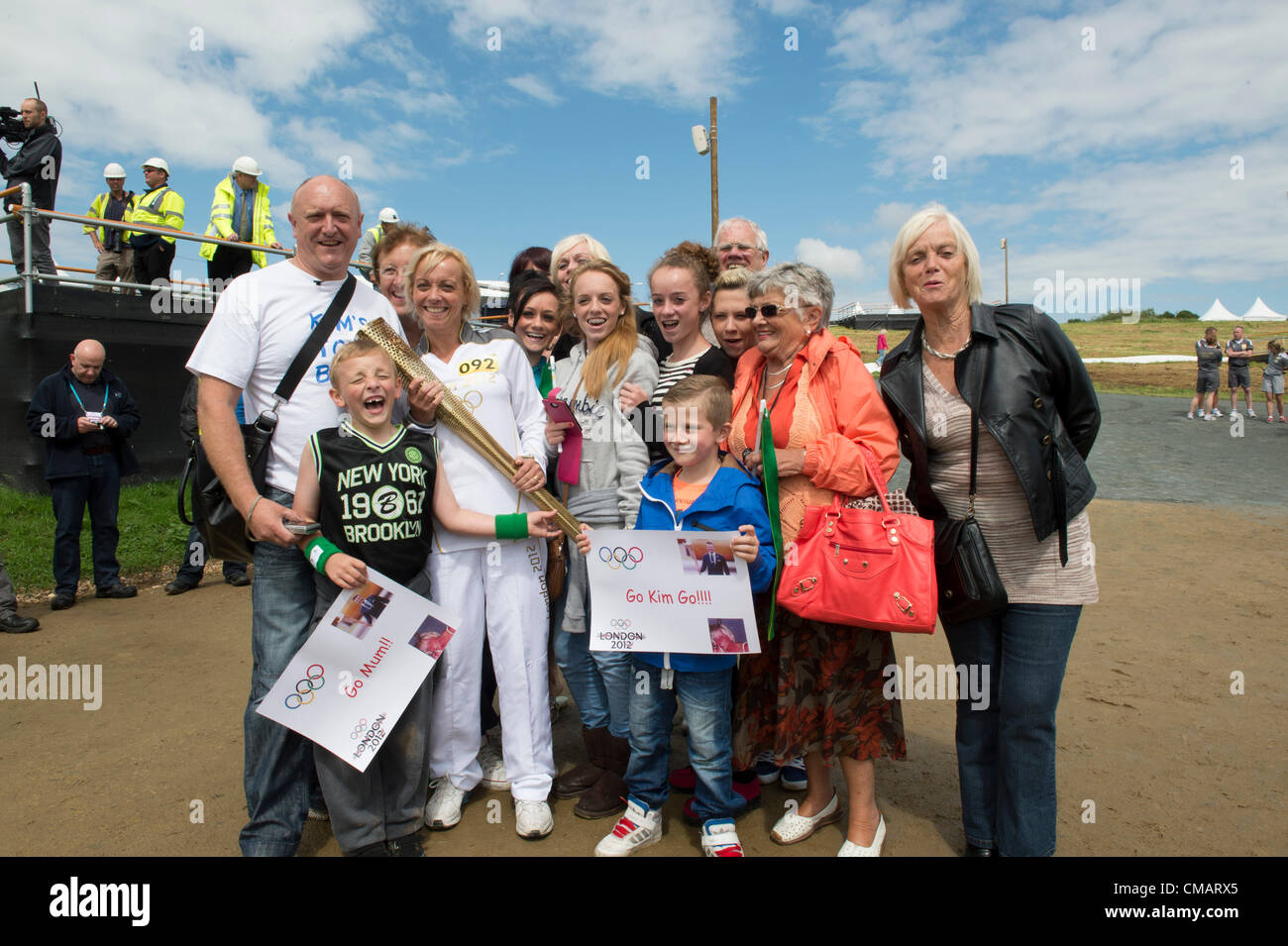 6th July 2012, Hadleigh, Essex, UK. The Olympic Torch passes through ...