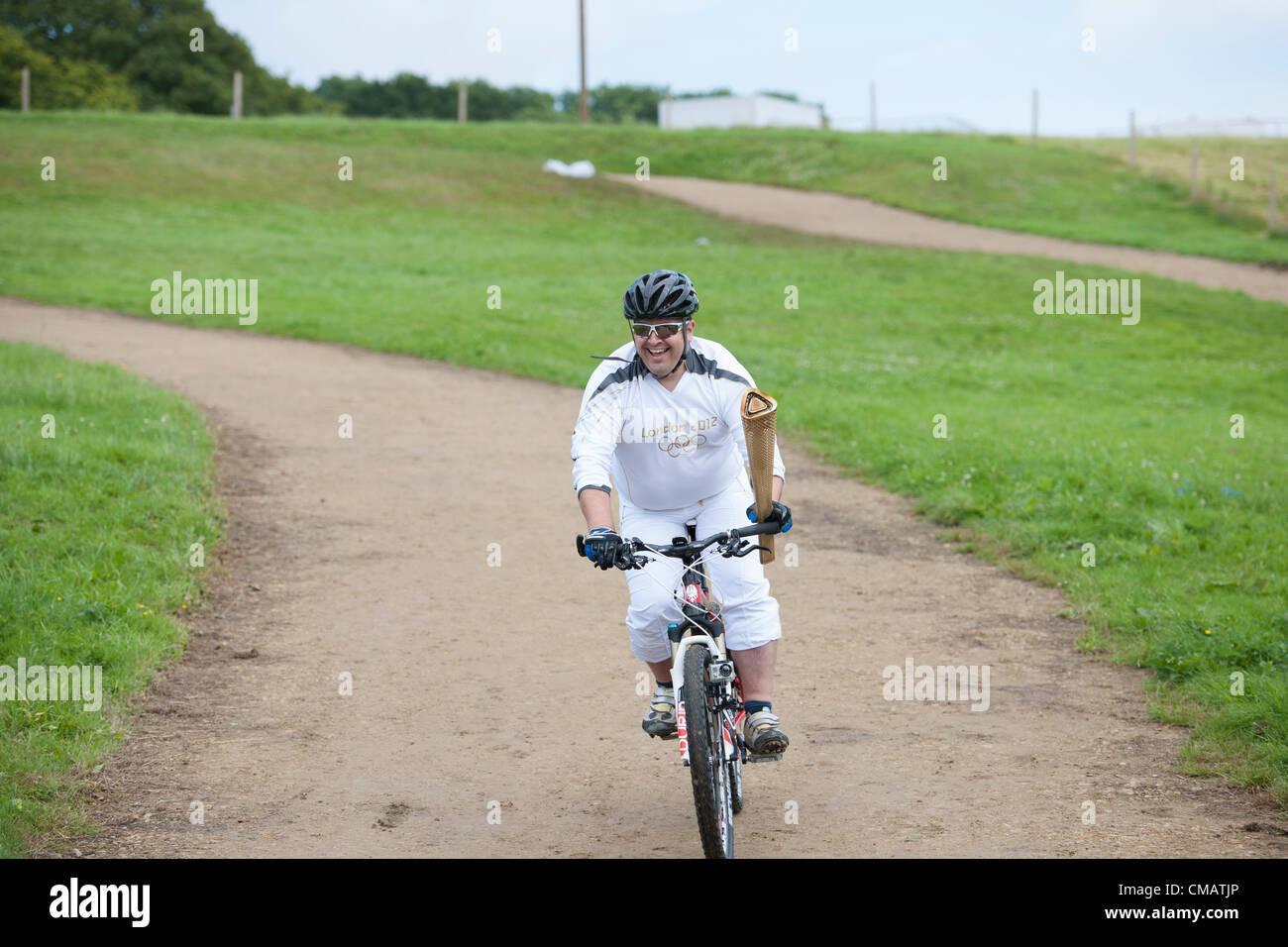 6th July 2012. Hadleigh Farm, Hadleigh,Essex,UK. The Olympic Torch ...