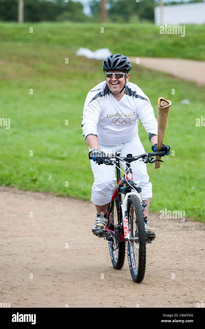 6th July 2012. Hadleigh Farm, Hadleigh,Essex,UK. The Olympic Torch ...