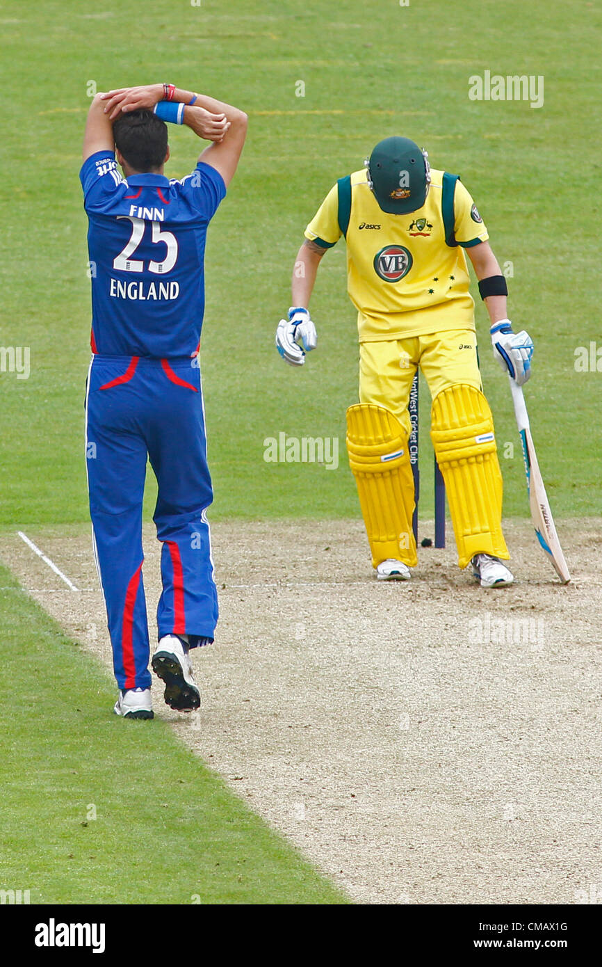 UK. 07/07/2012 Chester le Street, England. England's Steven Finn ...