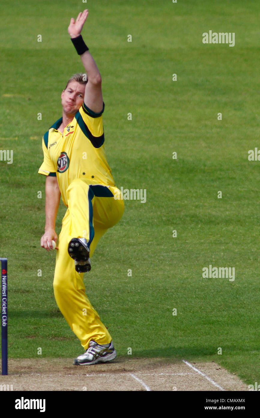 07/07/2012 Chester le Street, England. Australia's Brett Lee, bowling ...