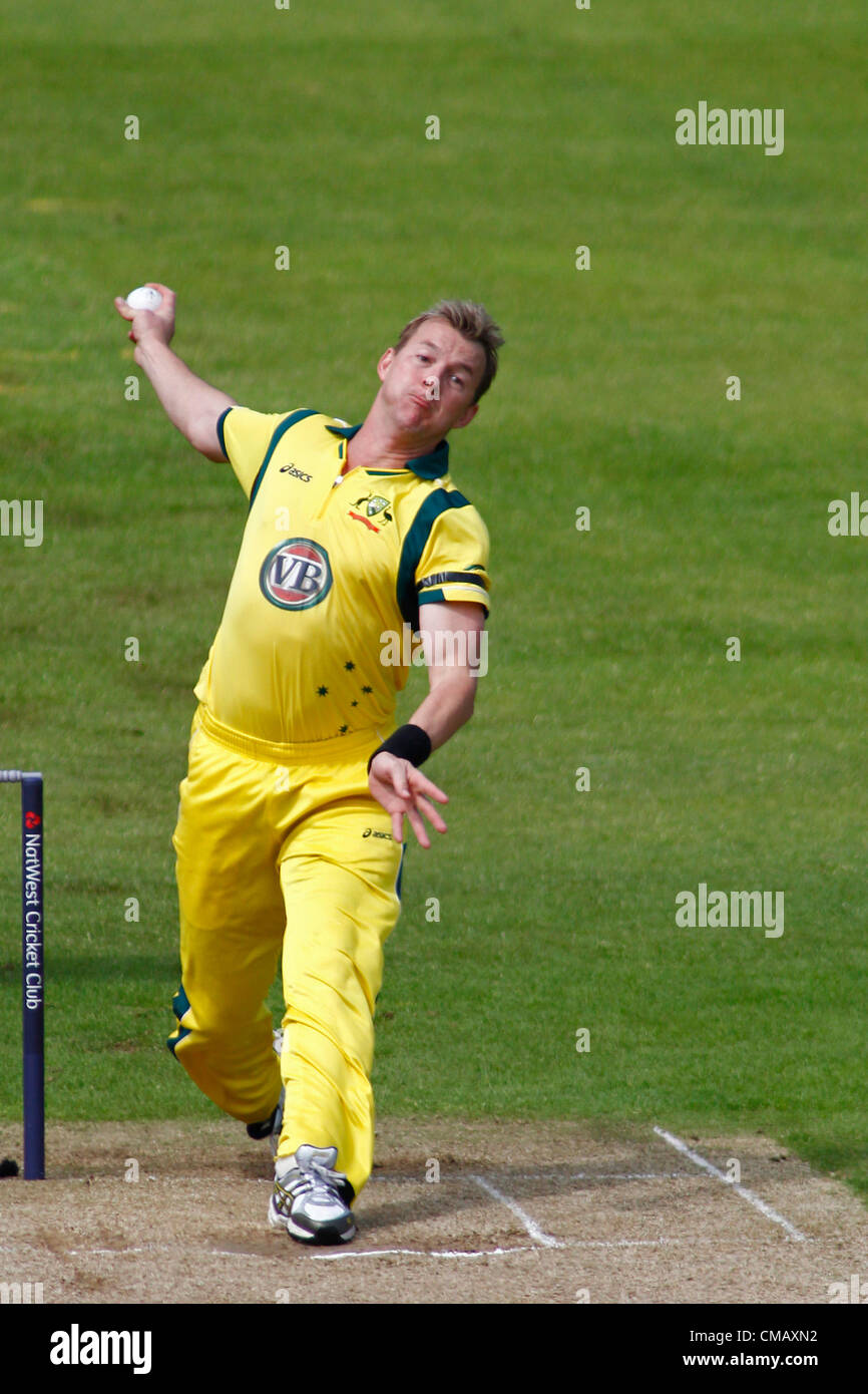 07/07/2012 Chester le Street, England. Australia's Brett Lee, bowling ...