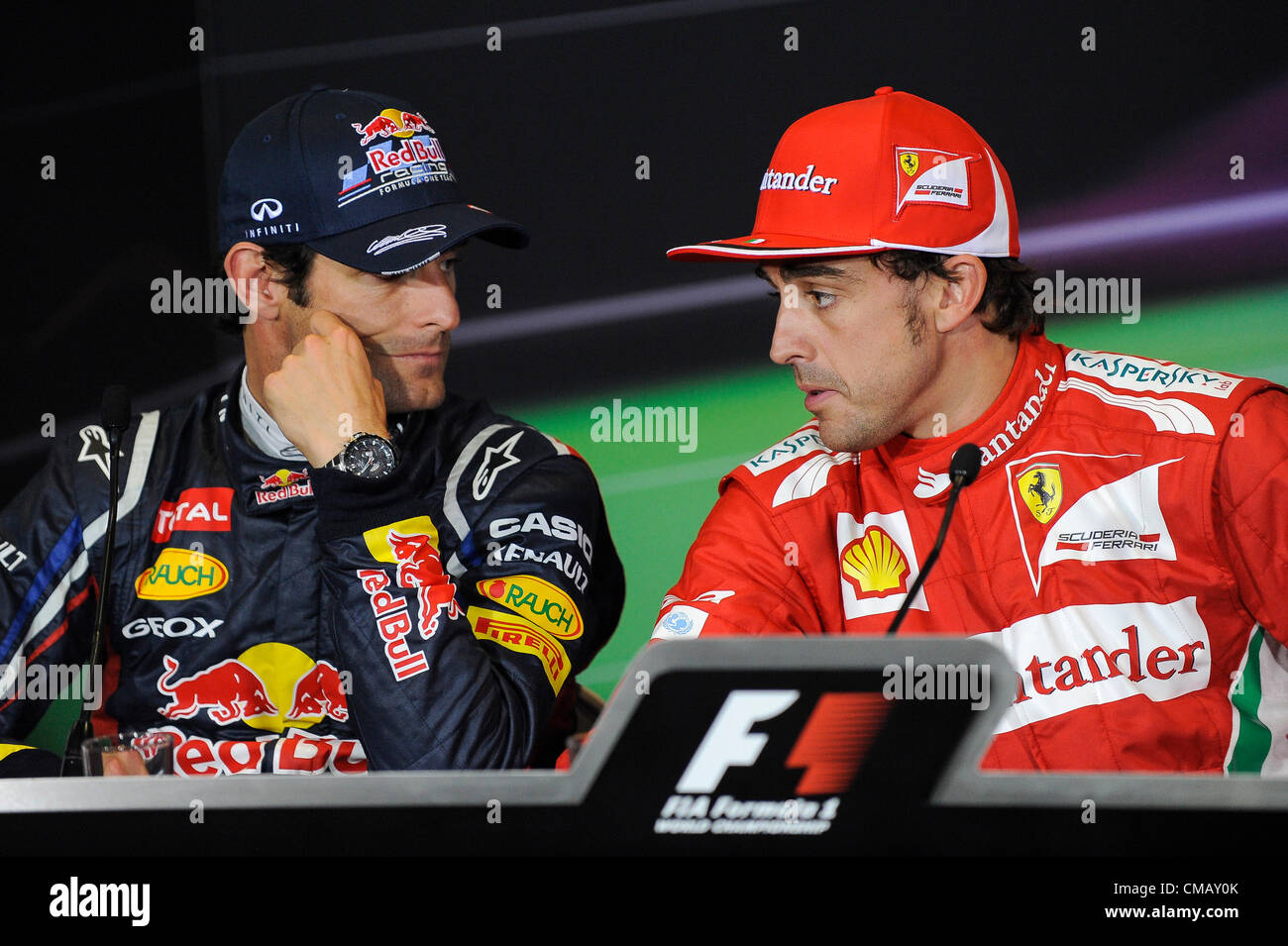 07.07.2012 Towcester, England. Mark Webber of Australia and Red Bull ...