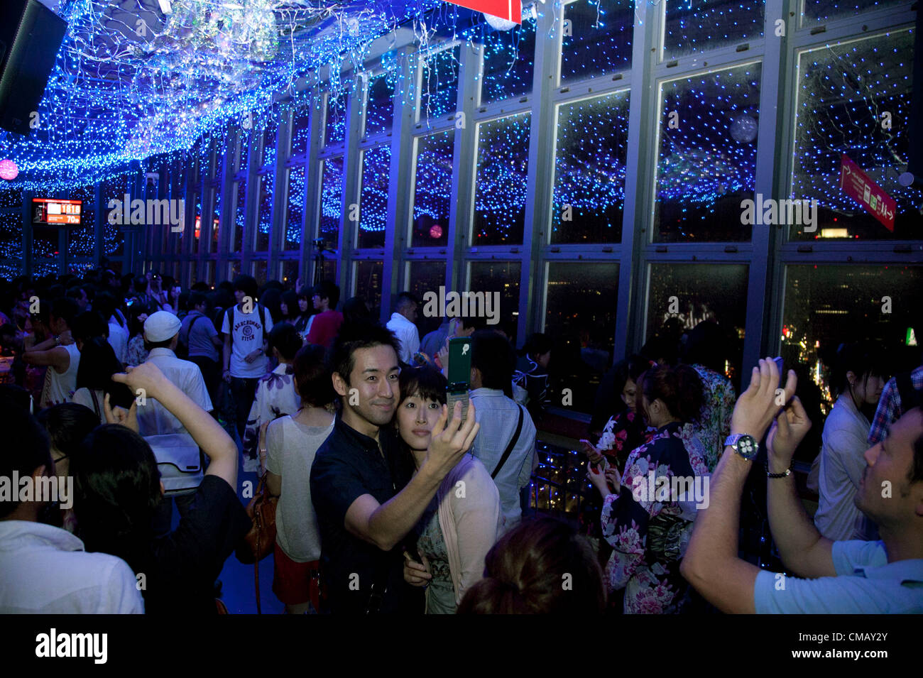 July 7, 2012, Tokyo, Japan – Visitors at the main observatory of Tokyo ...