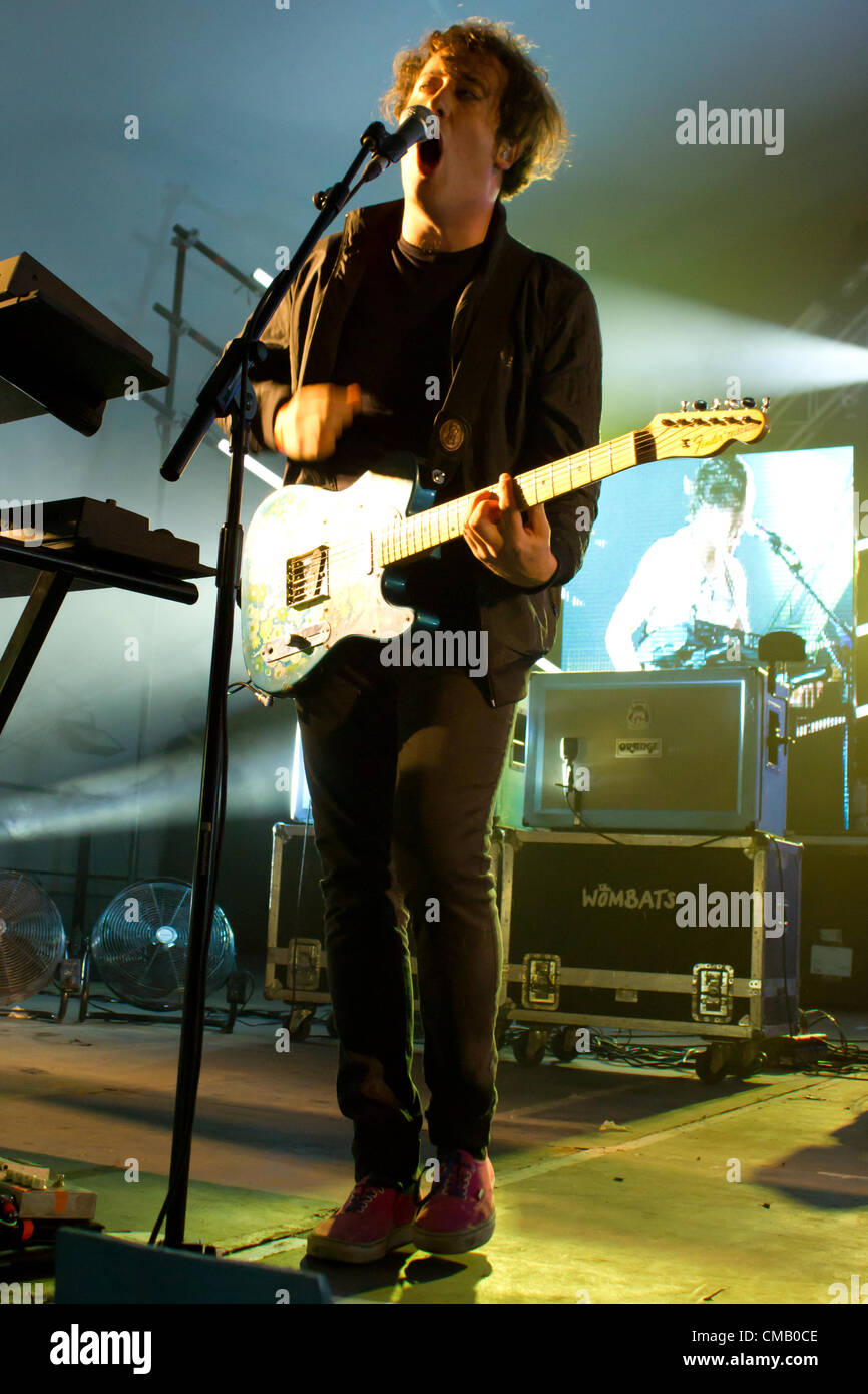 The Wombats play the main stage at the Lounge on the Farm festival on ...