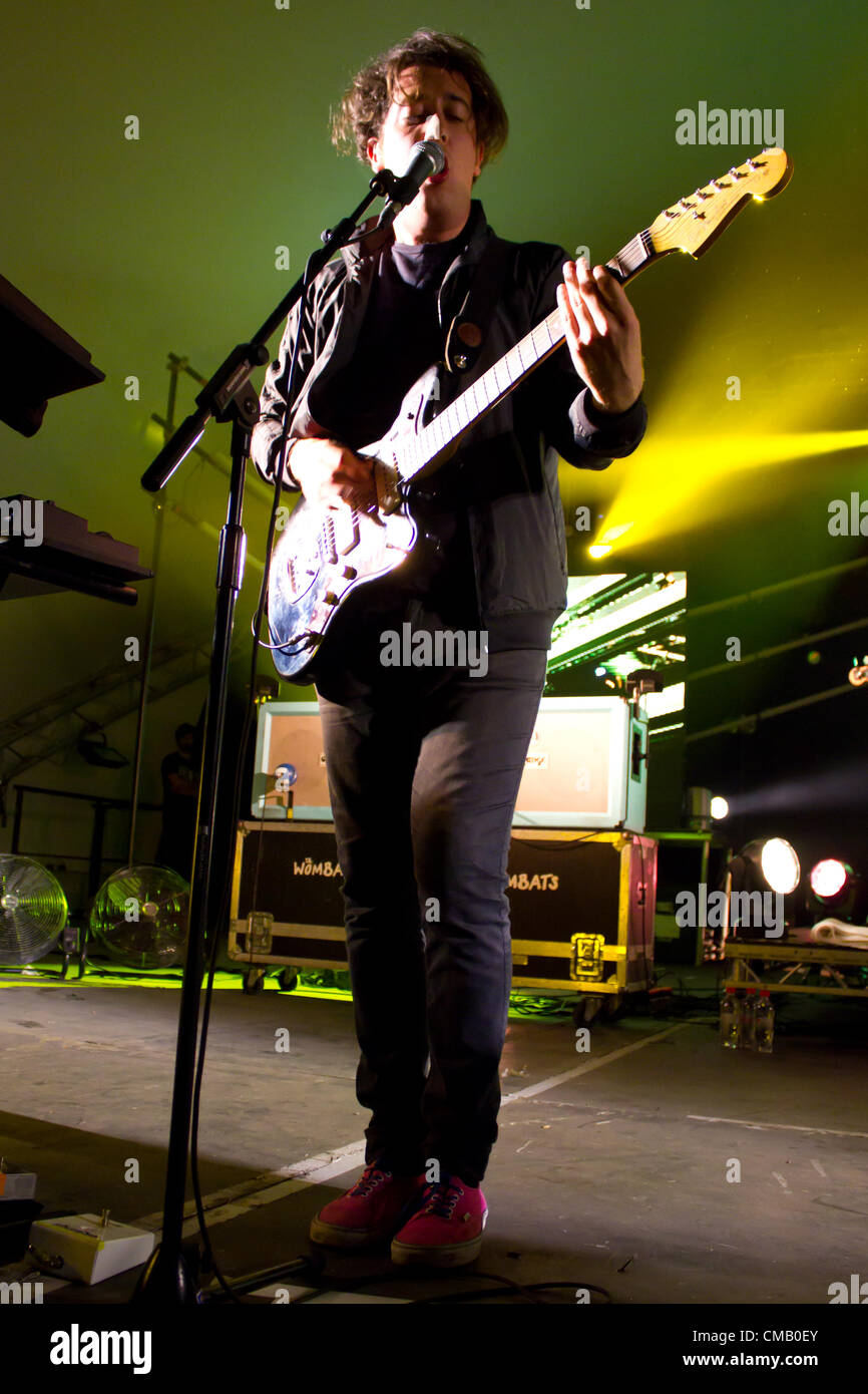 The Wombats play the main stage at the Lounge on the Farm festival on ...