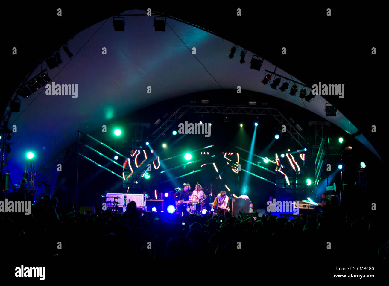 The Wombats play the main stage at the Lounge on the Farm festival on ...