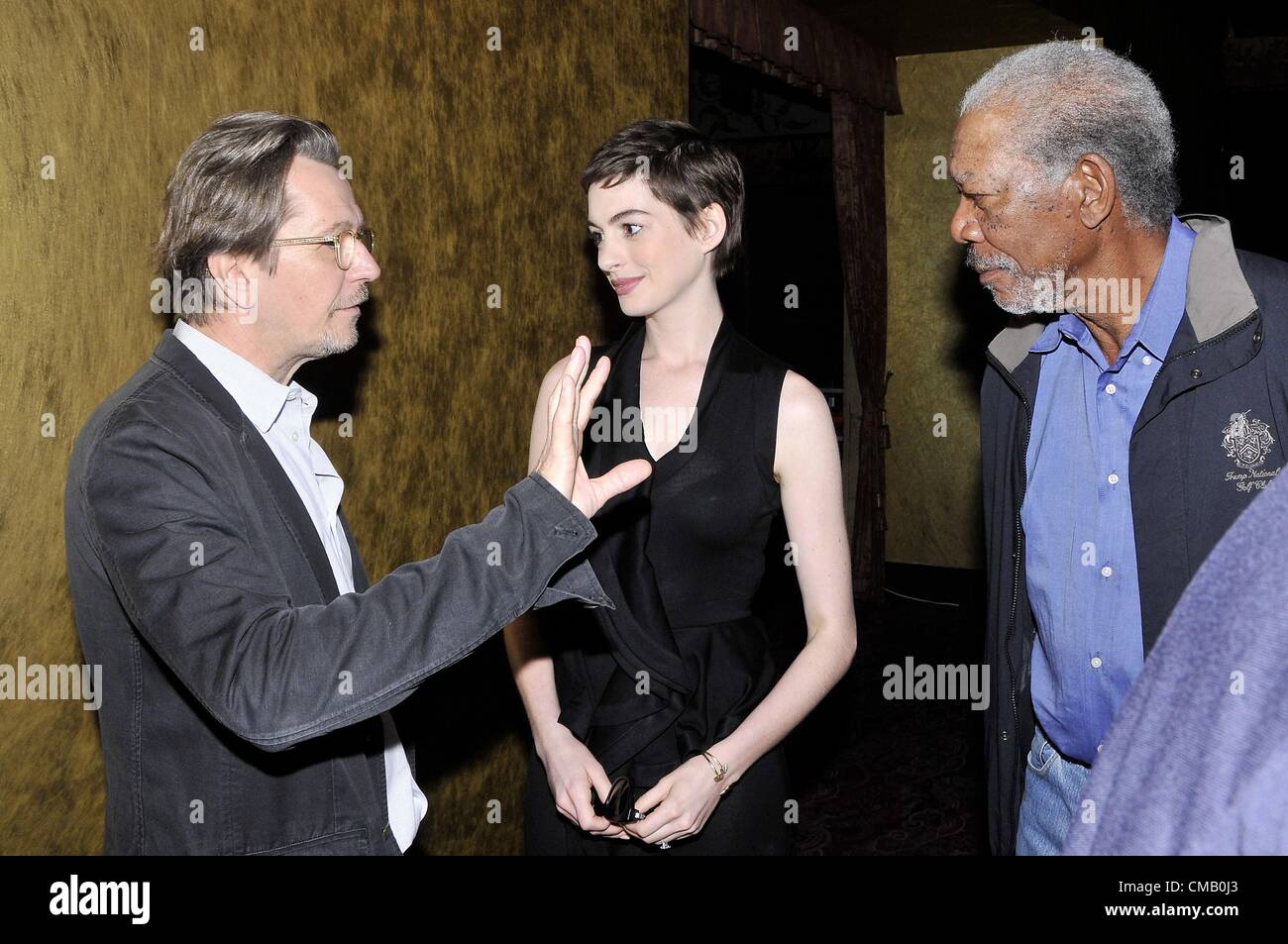 Gary Oldman, Anne Hathaway, Morgan Freeman in attendance for Handprint ...