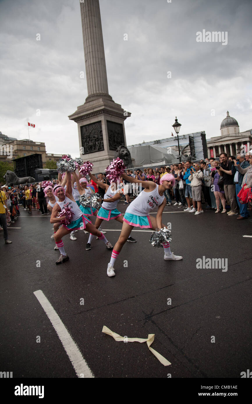 Celebrations during world pride London at Trafalgar Square Stock Photo ...