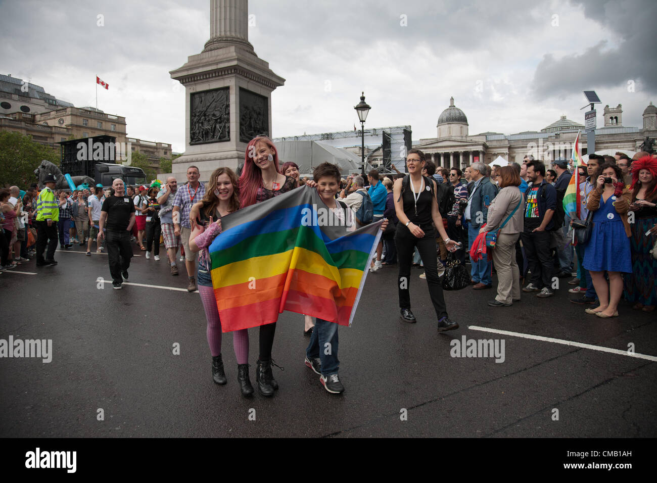 Celebrations during world pride London at Trafalgar Square Stock Photo ...