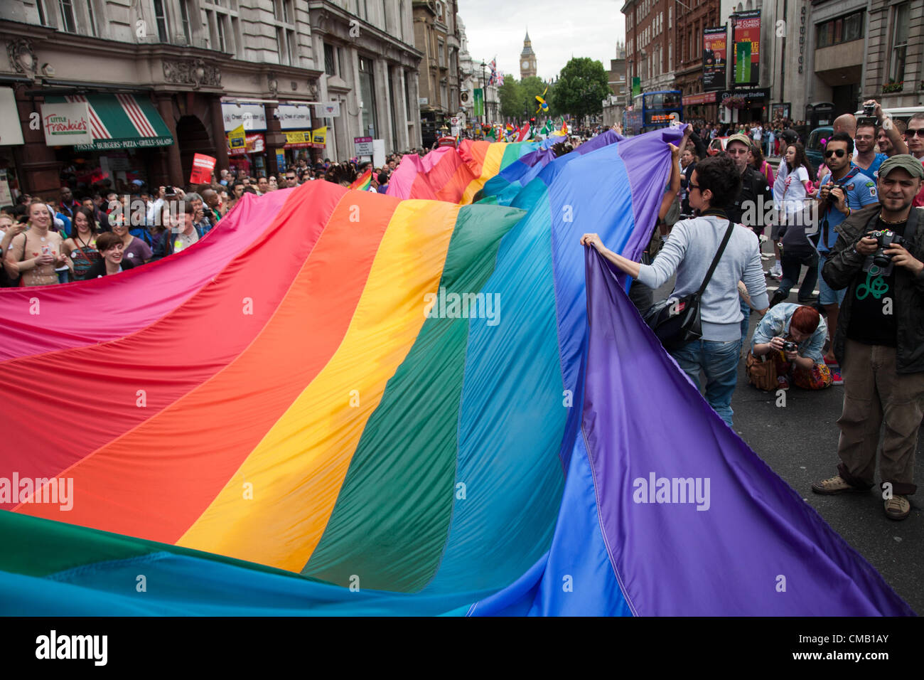 Celebrations during world pride London at Trafalgar Square Stock Photo ...
