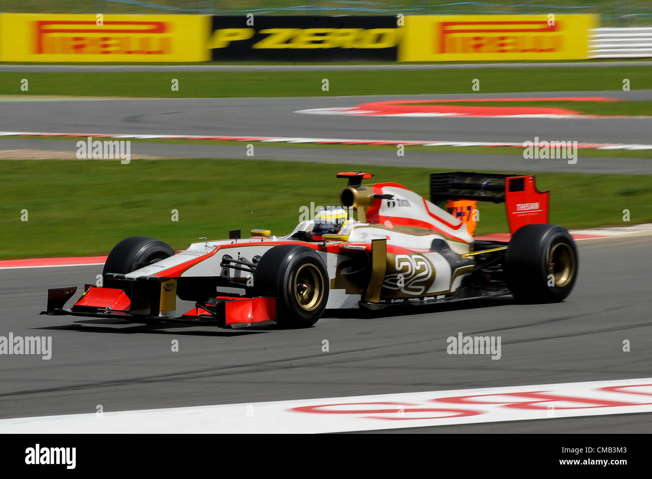 08.07.2012 Towcester, England. Pedro de la Rosa of Spain and HRT F1 ...