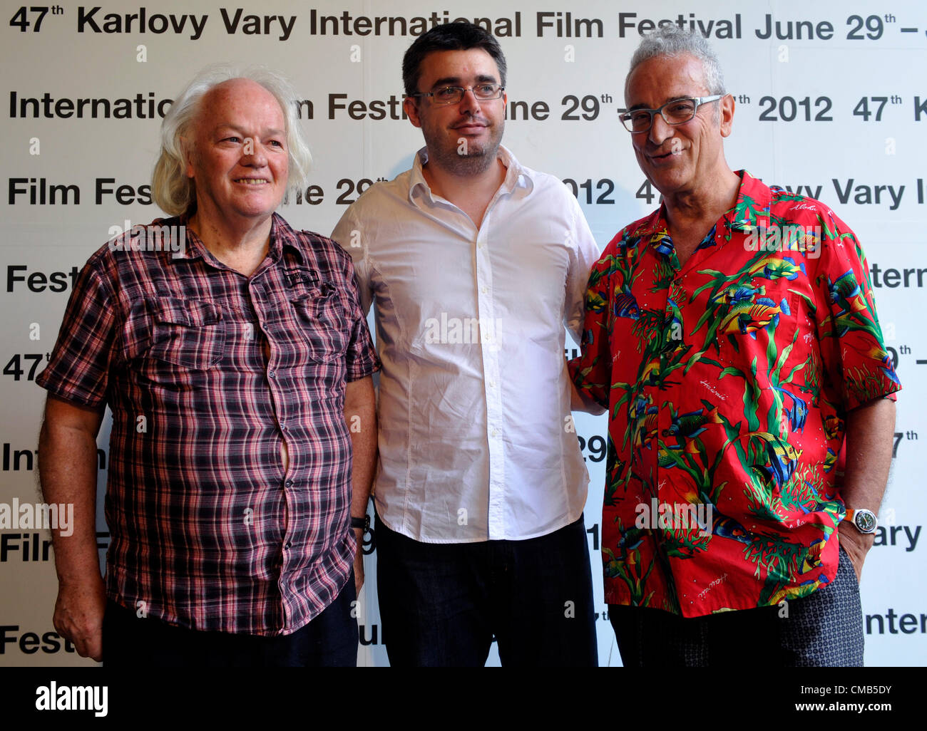 Delegation of authors, (left fo right) actor Lou Castel, director Pere ...