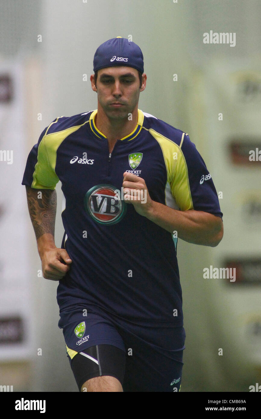 UK. 09/07/2012 Manchester, England. Australia's Mitchell Johnson ...