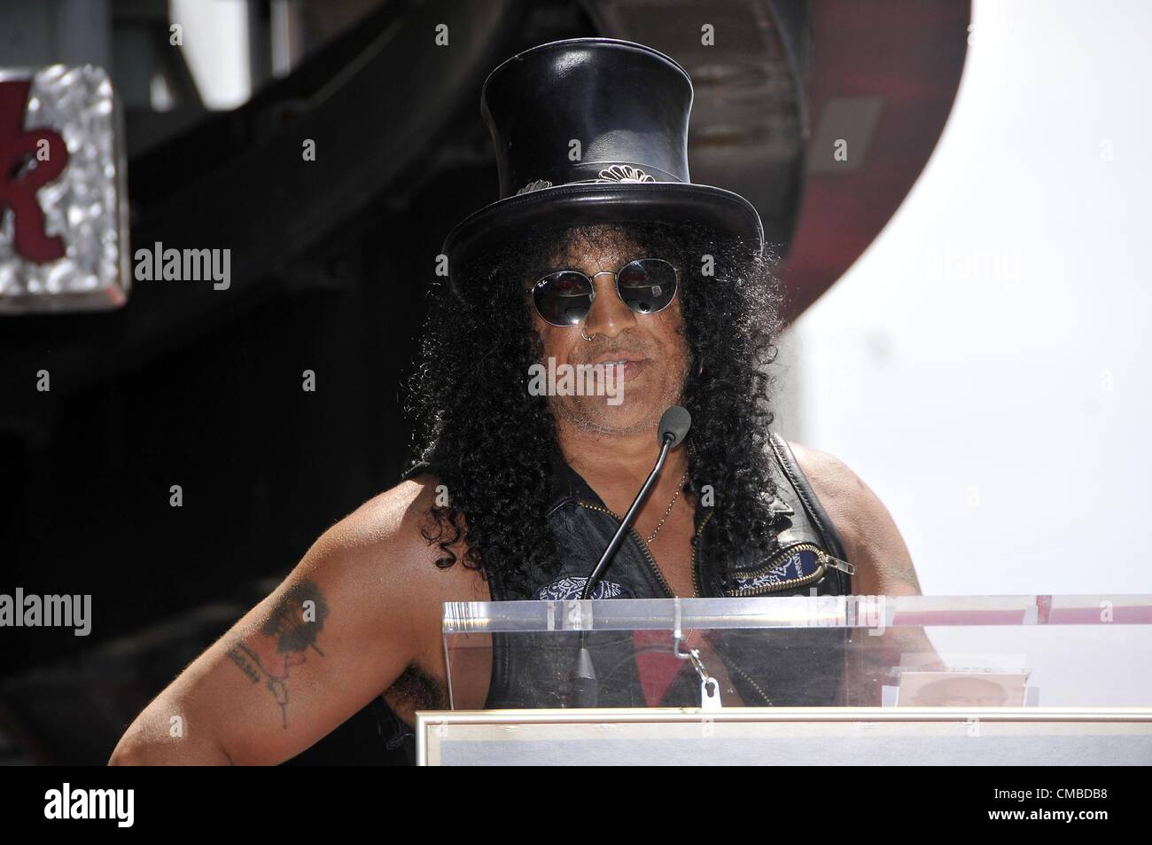 Slash at the induction ceremony for Star on the Hollywood Walk of Fame ...