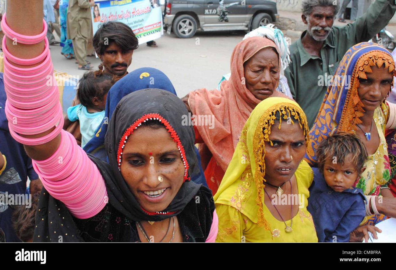 Residents of Samaro chant slogans in favor of their demands during a ...