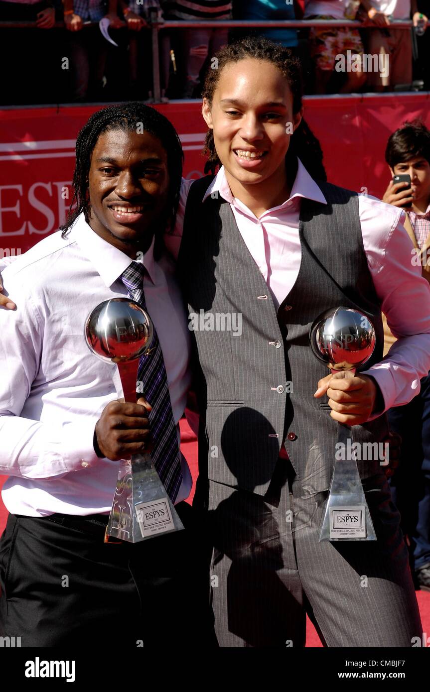 Robert Griffin III, Brittney Griner at arrivals for ESPN's 2012 ESPY ...