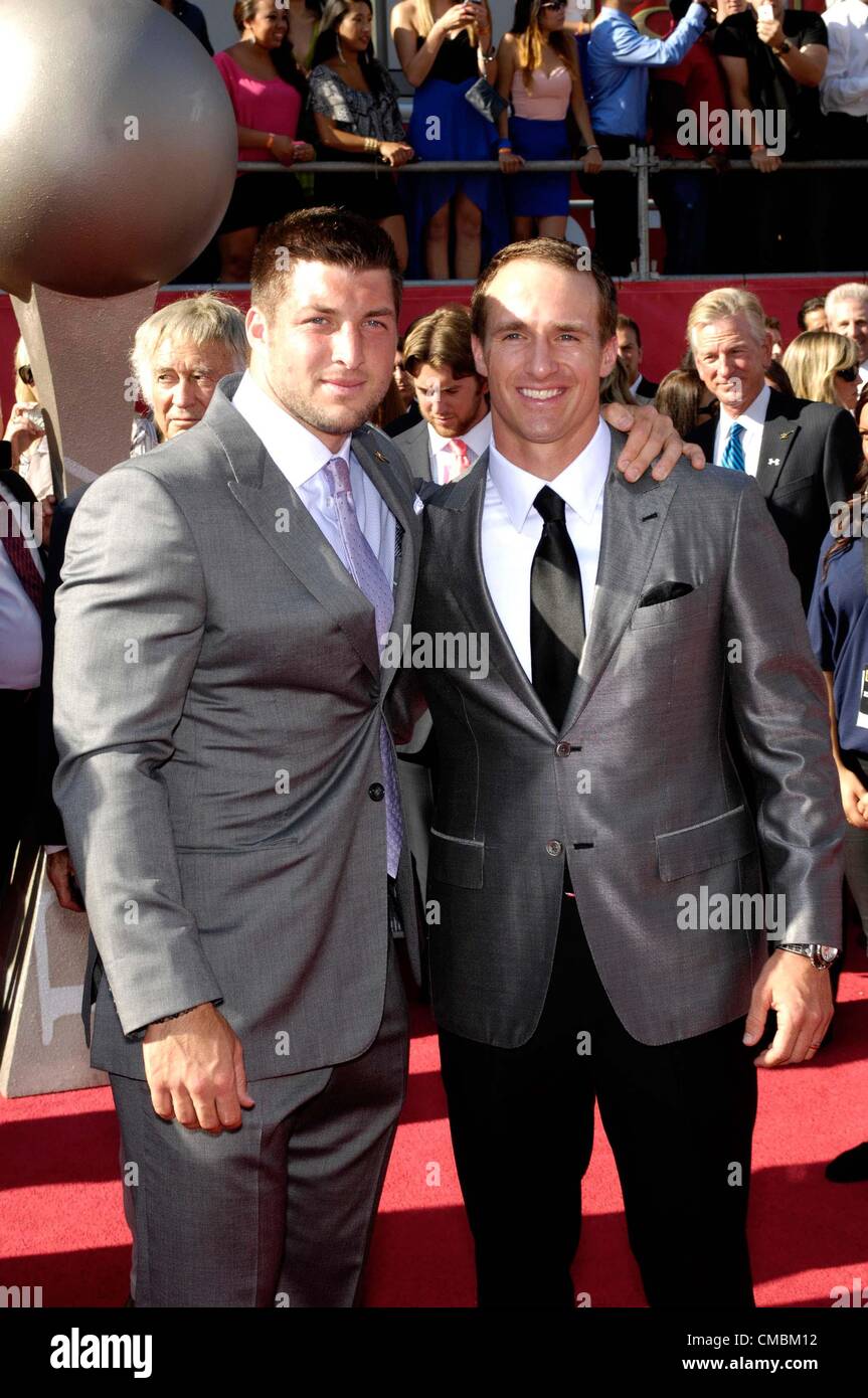 July 12, 2012 - Hollywood, California, U.S. - Tim Tebow and Drew Brees ...